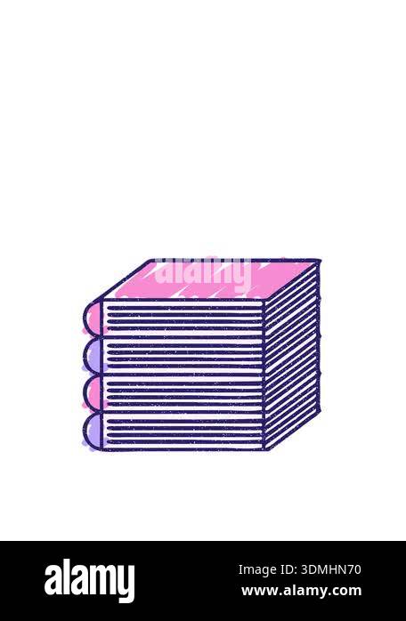 rise and float animation of School Books Chalk Drawing Stock Video ...