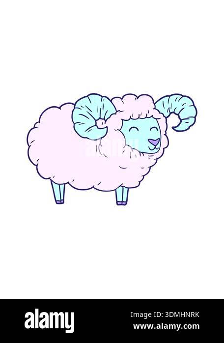 shaking motion animation of cartoon ram Stock Video Footage - Alamy