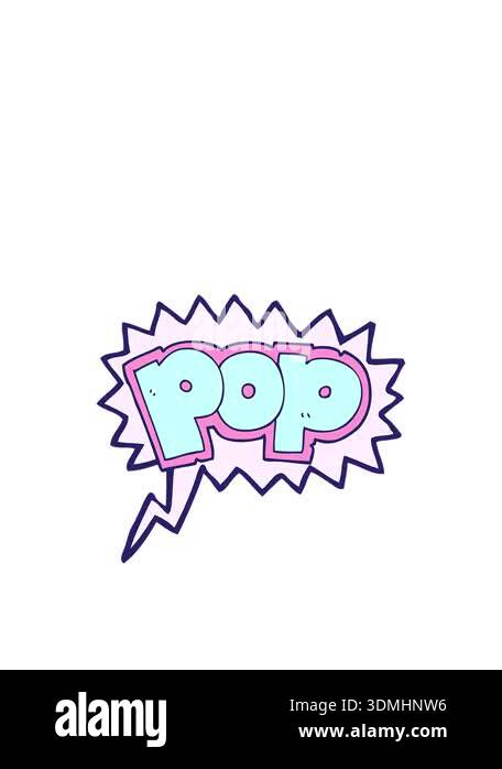 jumping motion animation of freehand drawn speech bubble cartoon POP ...