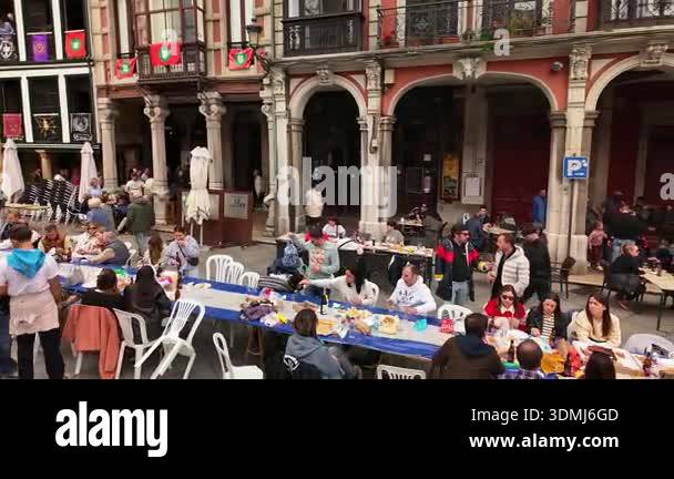 Aviles, Spain - April 21, 2025: Massive outdoor community lunch known ...