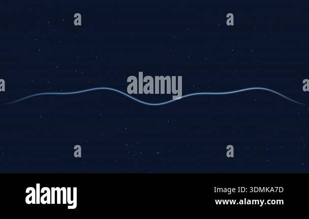 Minimalist Wavy Line on Blue Space Background Animation Loop Stock ...