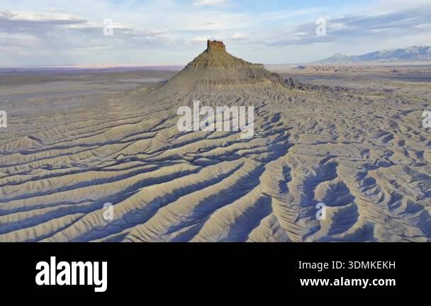 Aerial view of Factory Butte, Utah, USA, during sunrise. Captivating ...