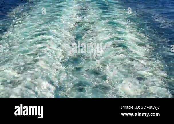 Wake from the powerful engines of a cruise ship sailing at sea Stock ...