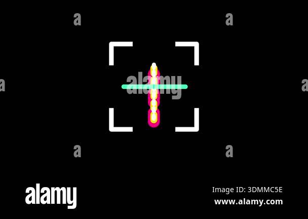 A green horizontal beam intersects a glowing red pillar of light that ...