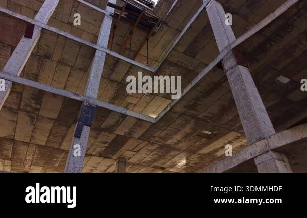 Amidst skeletal frame construction site Stock Videos & Footage - HD and ...