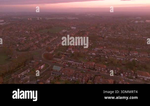 Newcastle upon Tyne UK: 9th Nov 2025: Drone view as dawn breaks over ...