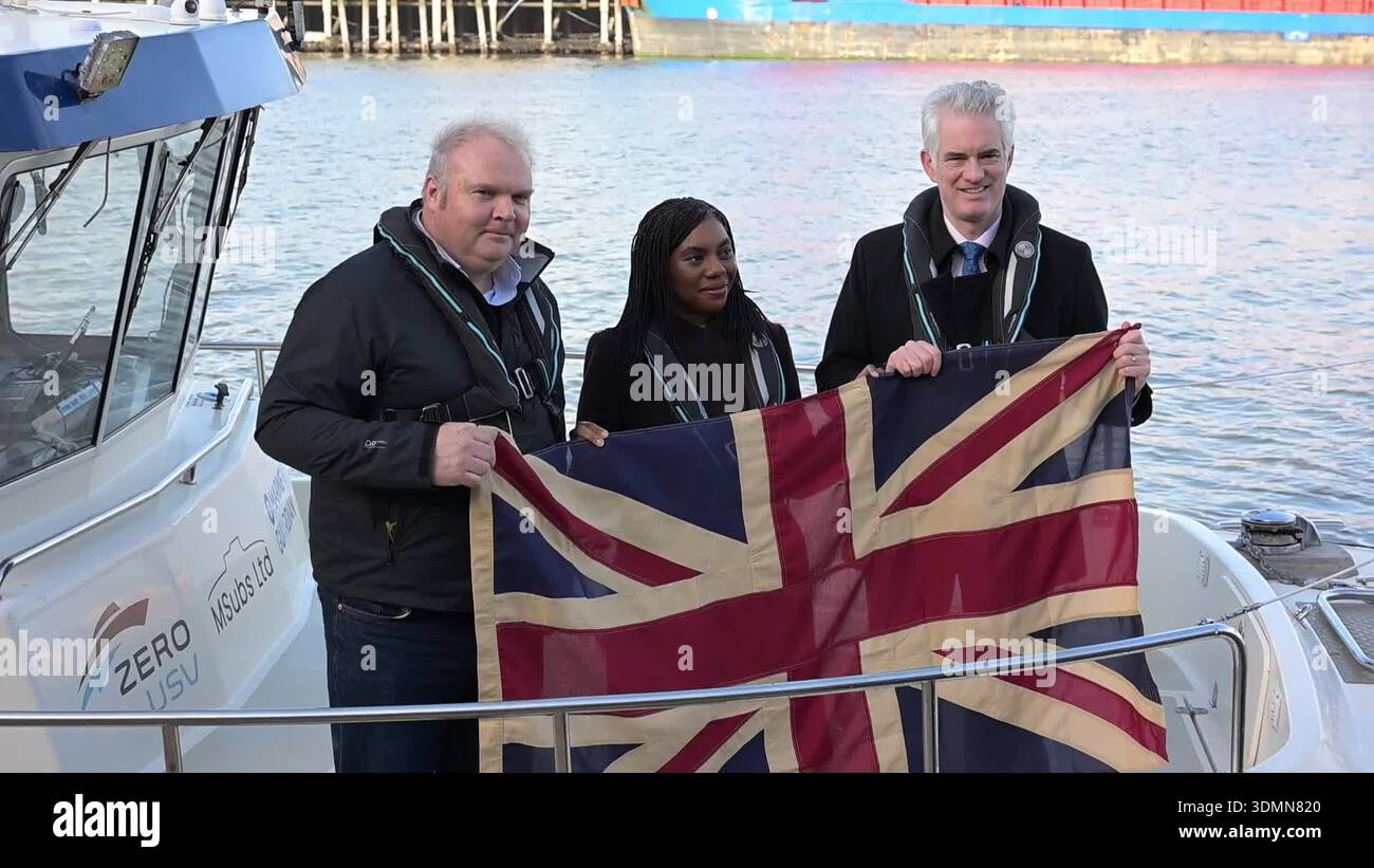 Kemi Badenoch visits Zero USV in Plymouth Stock Video Footage - Alamy