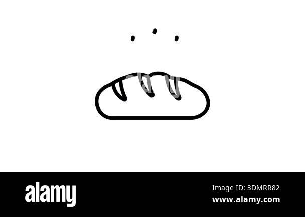 Loaf bread animated icon design, baguette bread vector in trendy style ...
