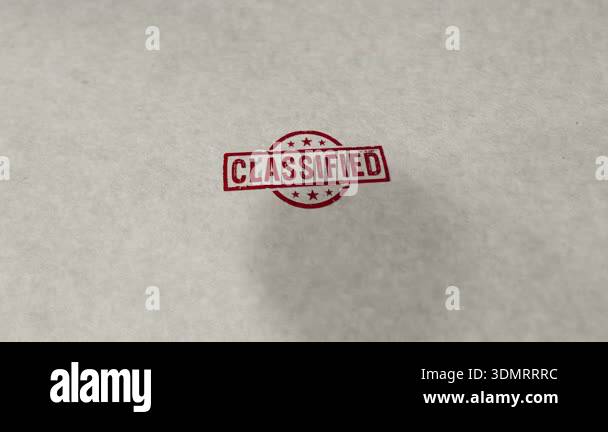 Classified stamp loopable and seamless animation. Hand stamping impact ...
