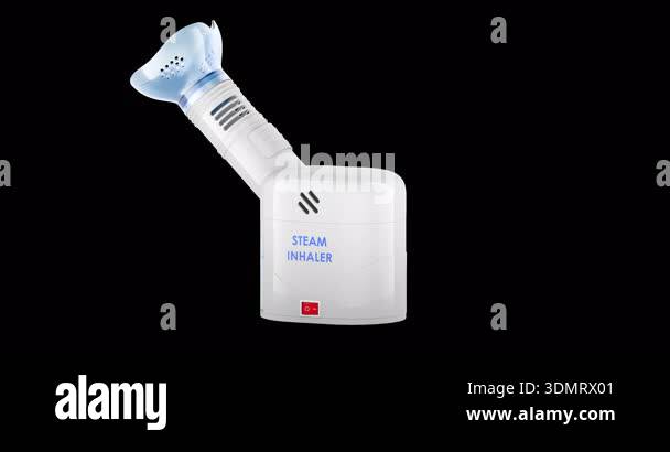 Compact steam inhaler device rotation animation seamlessly loopable. 3D ...