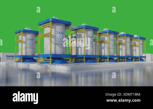 Group of smr or small modular nuclear reactors with energy storage ...