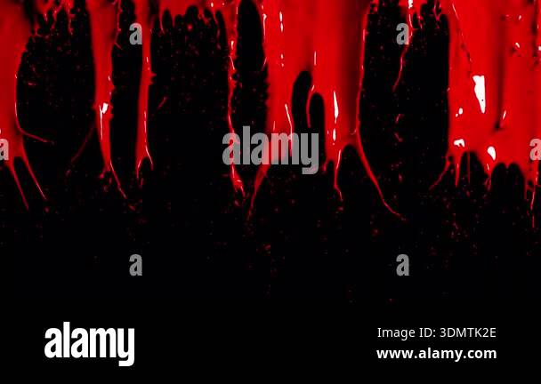 Red liquid blood flows on transparent background with alpha channel ...