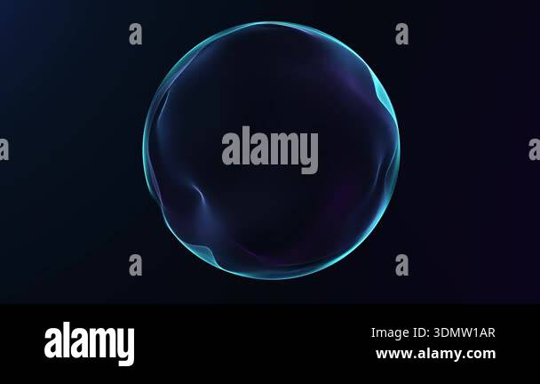 Abstract liquid plasma sphere with blue and purple glowing waves on ...