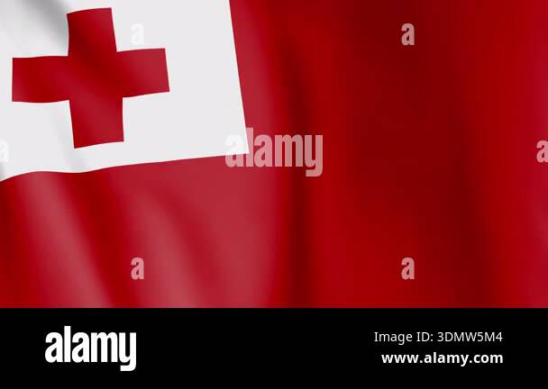Flag of Tonga animated background. Symbol of the Tongan nation and the ...