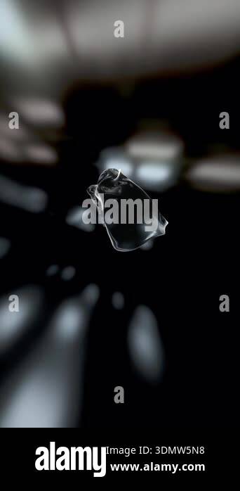 3D render of slow motion shape with displacement of surface in abstract ...