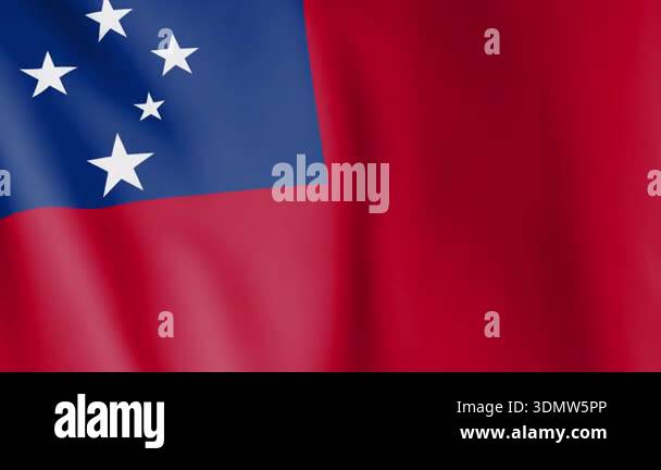 Flag of Samoa animated background. Symbol of the Samoan nation and the ...