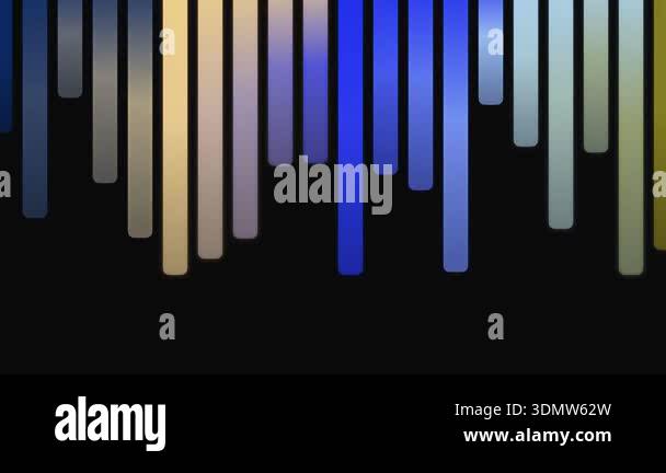 Bars in varying colors and gradient hues against a black backdrop ...