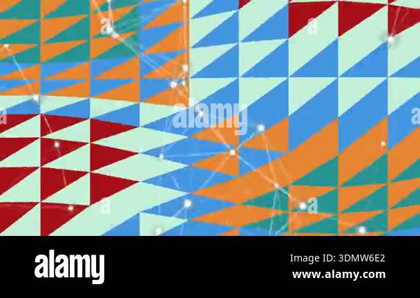 Colorful geometric pattern with interconnected triangles and ...