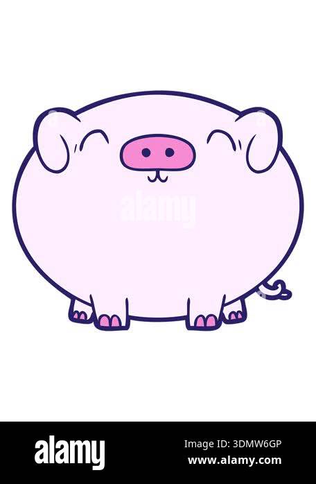 bob and pause animation of pig cartoon Stock Video Footage - Alamy