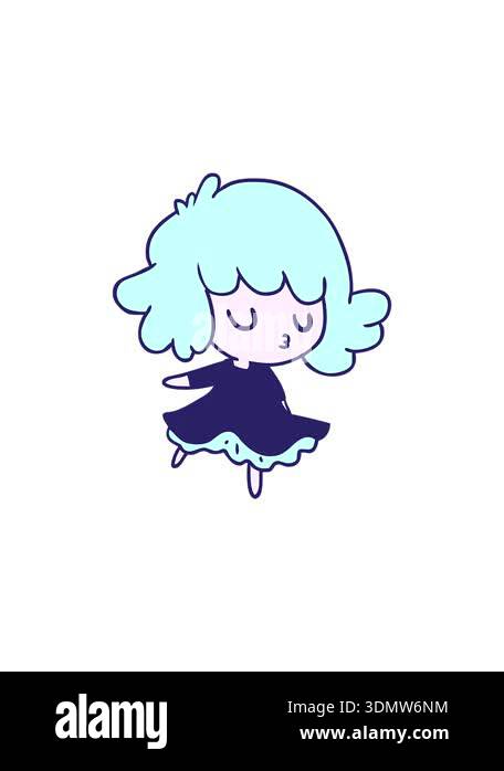 sales flash animation of freehand drawn cartoon of a cute kawaii girl ...