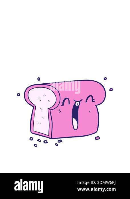 stretching up animation of cartoon laughing loaf of bread Stock Video ...