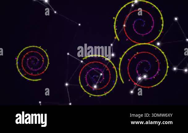 Colorful galaxy illustration showcasing spiral shapes and constellation ...