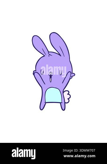 spinning motion animation of cute cartoon doodle rabbit Stock Video ...