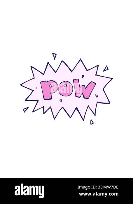 shine light effect animation of cartoon comic book pow symbol Stock ...