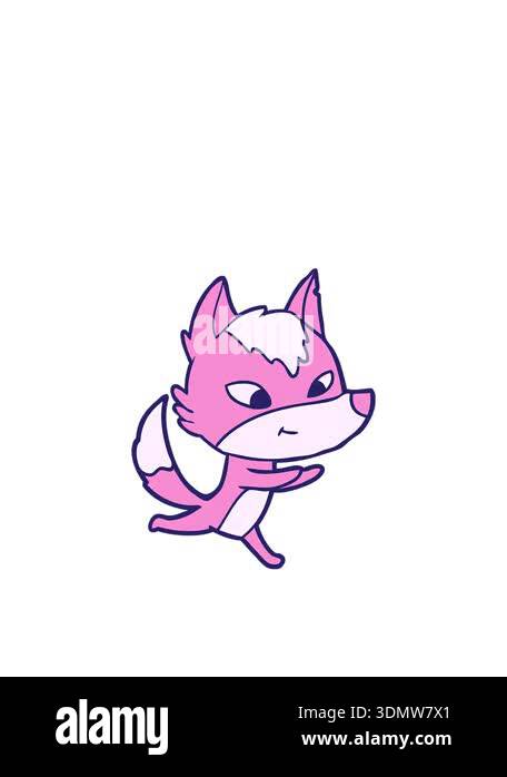 jumping motion animation of friendly cartoon wolf running Stock Video ...