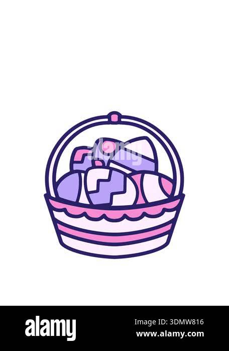 stretching up animation of traditional easter basket Stock Video ...