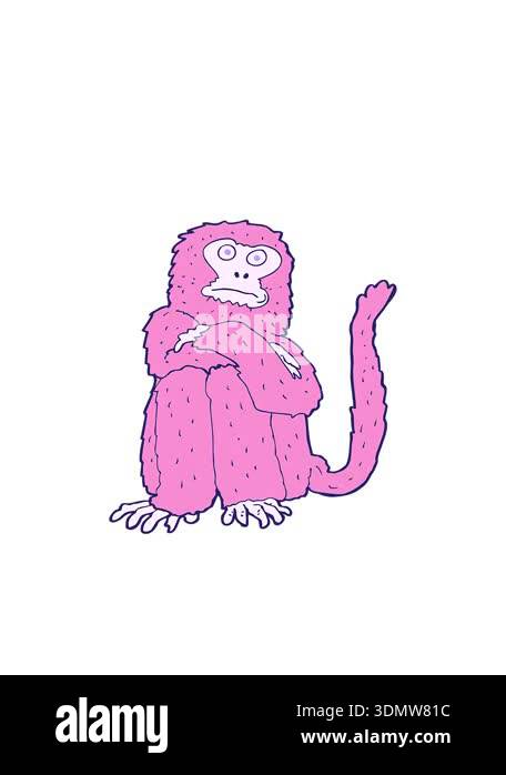 bobbing motion animation of cartoon monkey cartoon Stock Video Footage ...