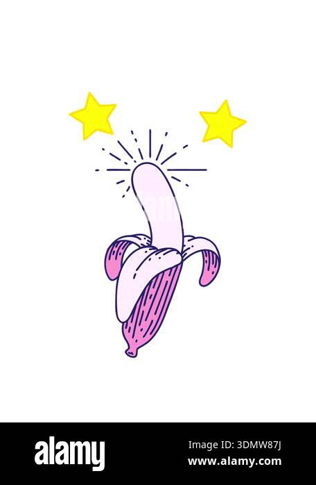 spinning stars animation of peeled banana Stock Video Footage - Alamy