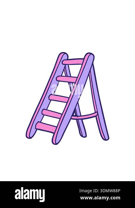 blinking radial lines animation of cartoon ladder Stock Video Footage ...