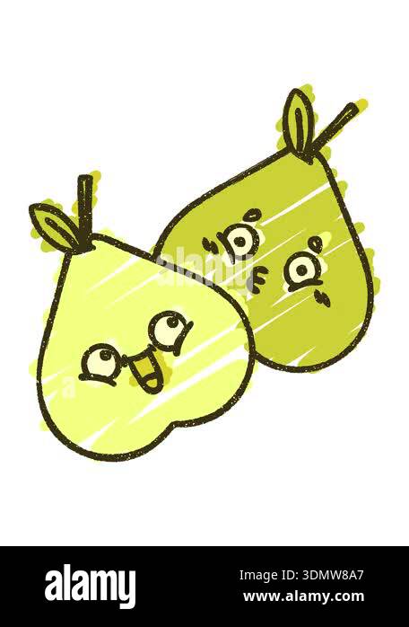 changing color animation of Pears Chalk Drawing Stock Video Footage - Alamy