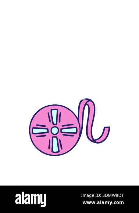 jumping motion animation of cute cartoon of a movie roll Stock Video ...