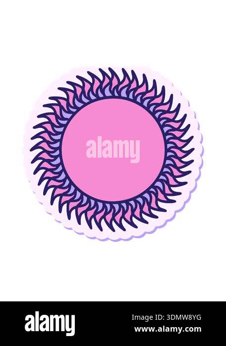 power up animation of sticker of tattoo in traditional style of a sun ...