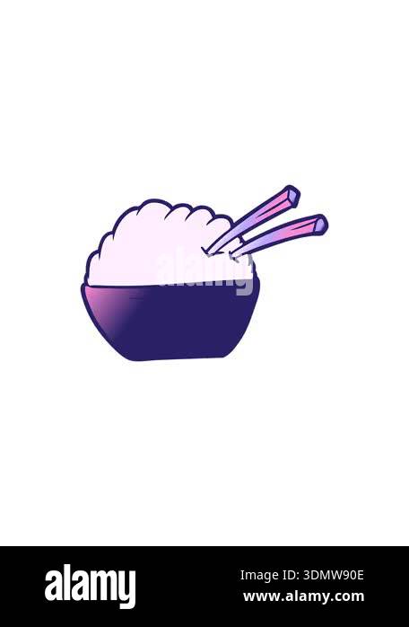 flashy sales animation of cartoon bowl of rice design Stock Video ...