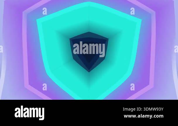 Vibrant blue and purple abstract geometric shape in a futuristic design ...