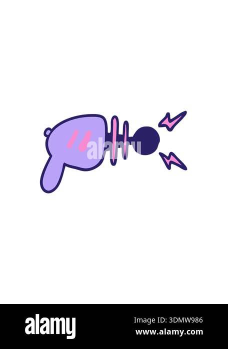vibrating motion animation of cartoon ray gun Stock Video Footage - Alamy