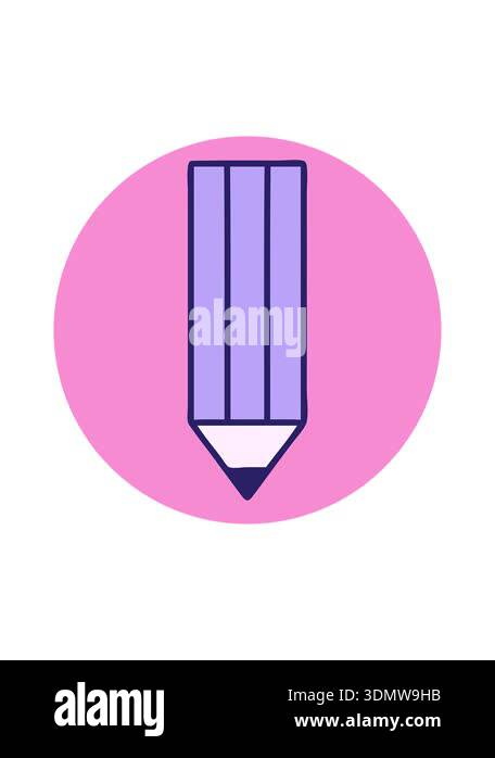 popping motion animation of iconic tattoo style image of a pencil Stock ...