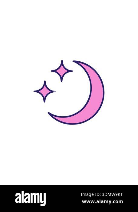 sales flash animation of a tattoo in traditional style of a moon and ...