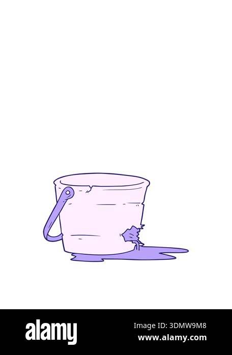 stretching up animation of broken bucket cartoon Stock Video Footage ...