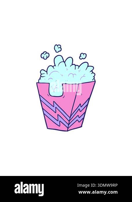 popping motion animation of cartoon box of popcorn Stock Video Footage ...
