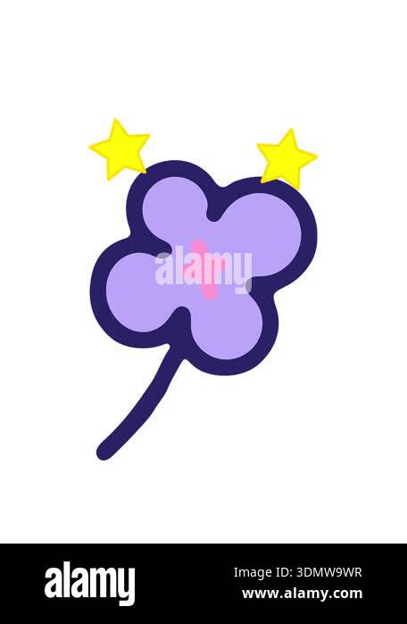 spinning stars animation of simple flower cartoon design Stock Video ...