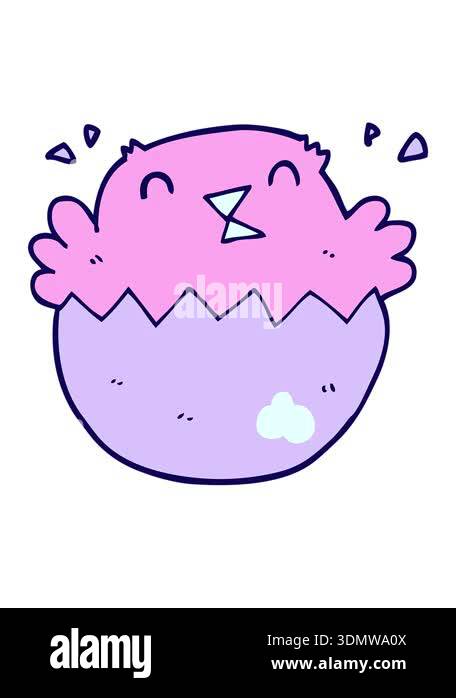 neon light effect animation of cartoon hatching chick Stock Video ...