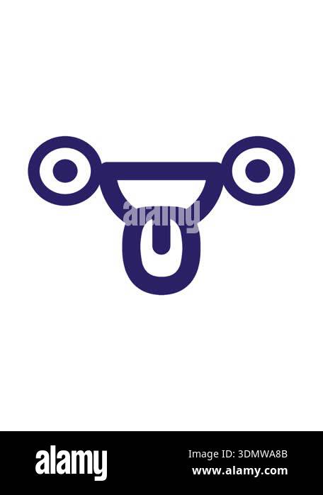 power up animation of staring face sticking out tongue icon Stock Video ...