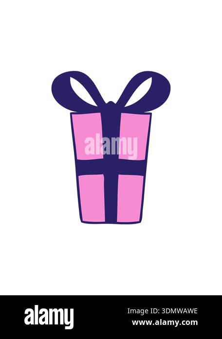 starburst effect animation of hand drawn quirky cartoon present Stock ...