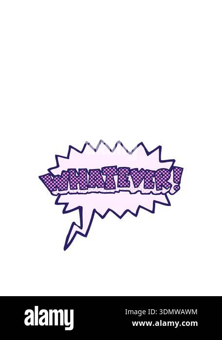 stretching up animation of comic book speech bubble cartoon Whatever ...