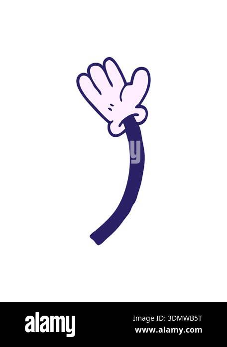 bob and pause animation of cartoon doodle of a hand gesture Stock Video ...