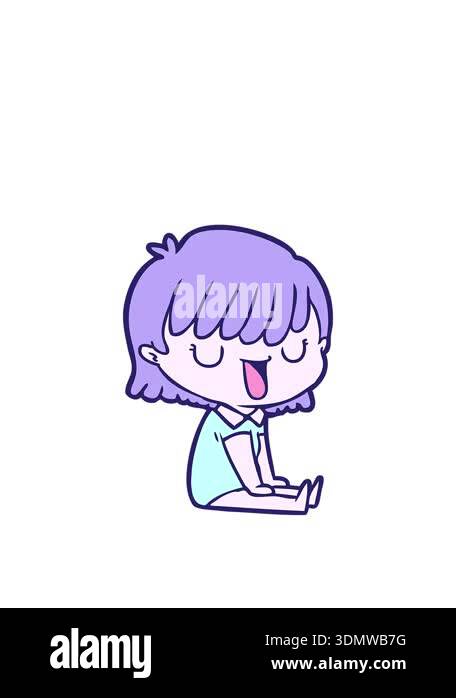 stretching up animation of cartoon woman illustration Stock Video ...